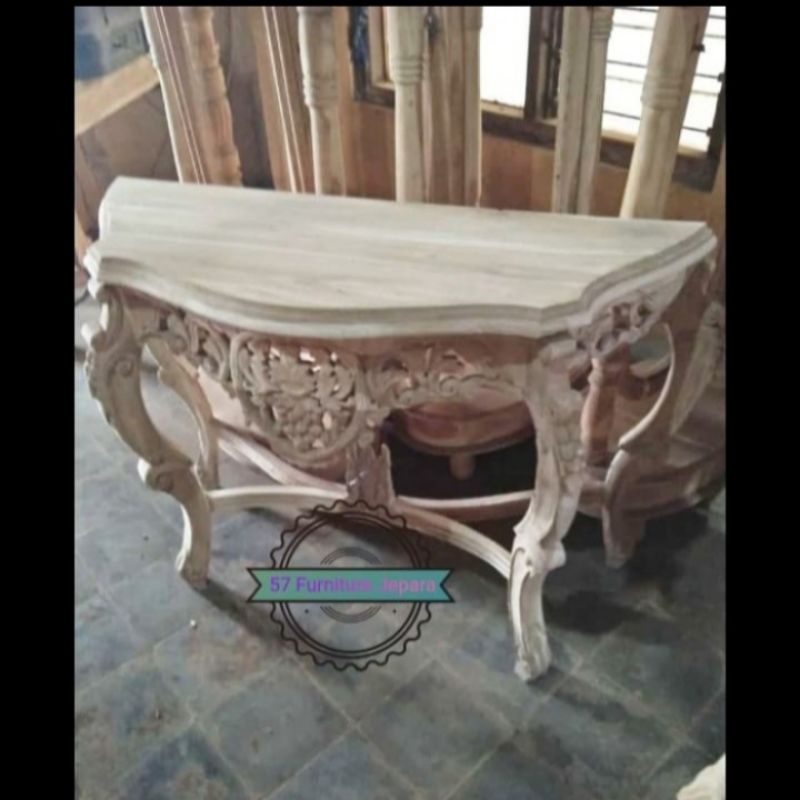 Jual Meja hias jati mentahan - Meja telepon ukir Jepara - Meja tembok ...