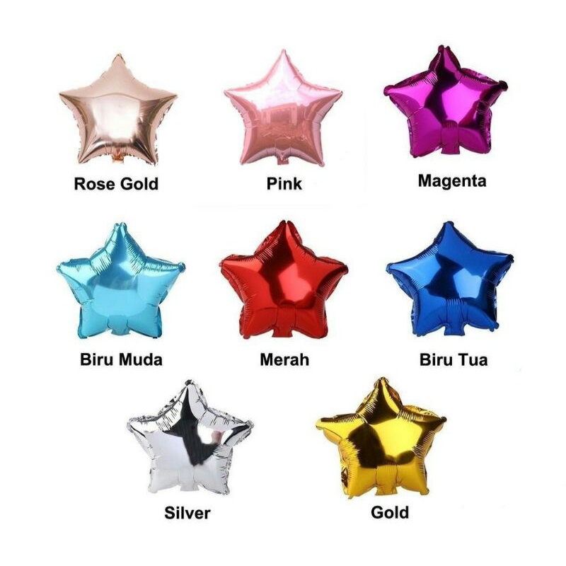 Jual Balon foil bintang /star 40 cm | Shopee Indonesia