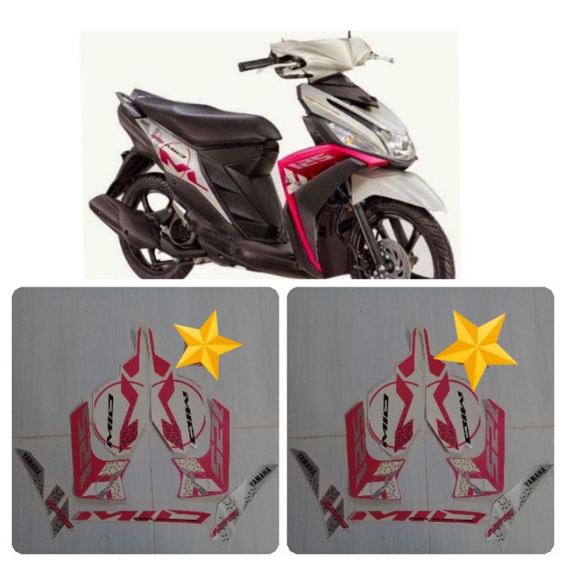 Jual Stiker sticker striping lis body motor mio m3 125 2015 putih pink ...