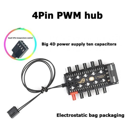 Jual Terminal Fan Splitter Hub PWM 4 Pin Extension Kabel Sensor Mobo ...