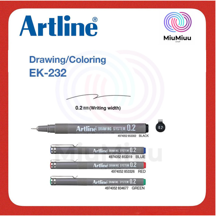 Jual PULPEN MENGGAMBAR LUKIS DRAWING PEN ARTLINE EK-232 UKURAN 0.2MM ...