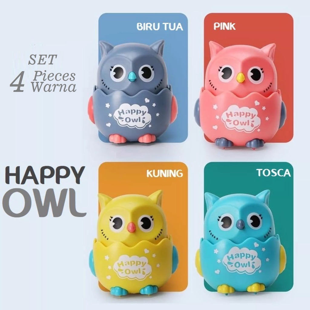 Jual MAINAN PAJANGAN HAPPY OWL BURUNG HANTU GERAK DAN JALAN SET 4 Pcs ...