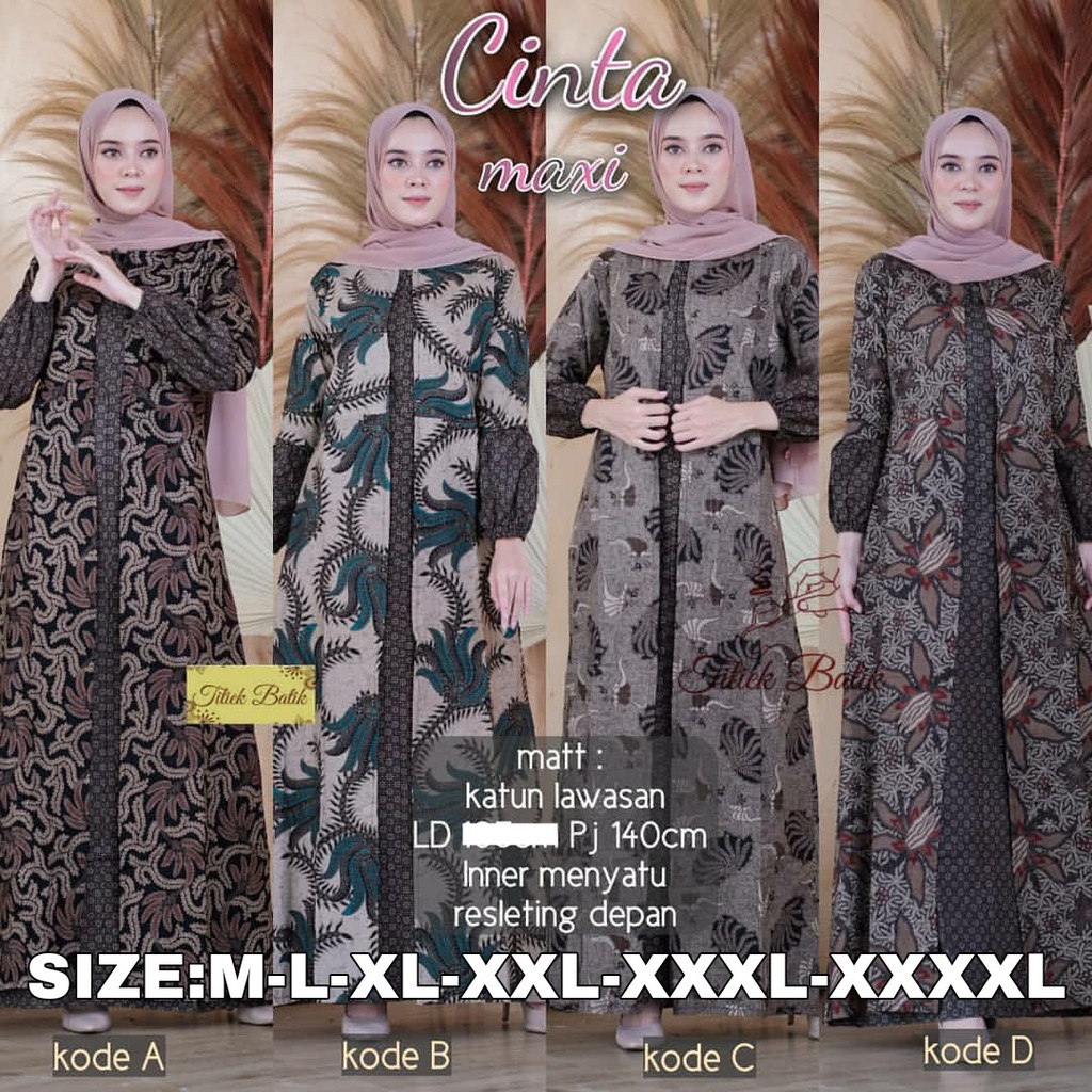Jual Baju Gamis Wanita Syari Batik Jumbo Pesta Mewah Elegan Modern ...