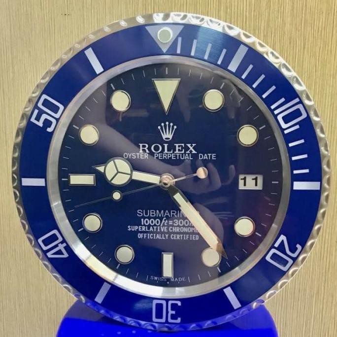 Jual Jam Dinding Rolex Submariner Plat Biru Cantika.Plaza | Shopee ...
