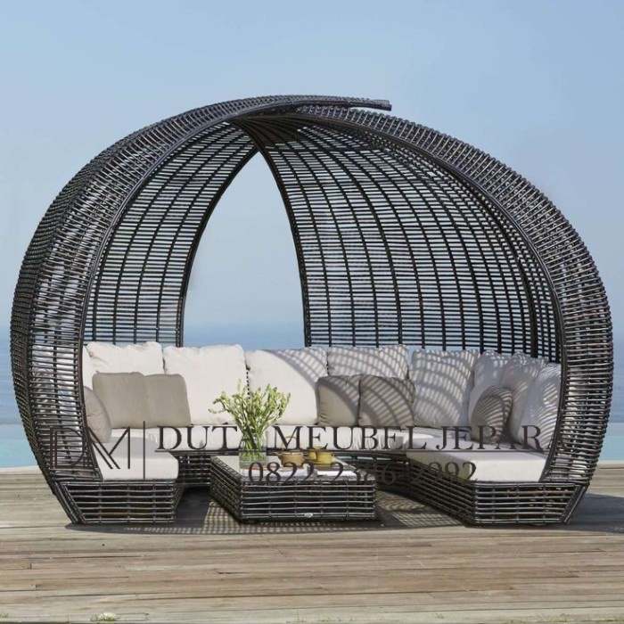 Jual Bangku santai rotan gazebo rotan sintetis terbaik | Shopee Indonesia