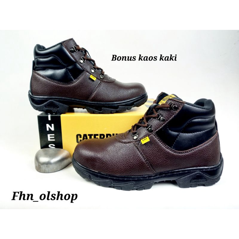 Jual Sepatu Safety Ujung Besi Sepatu Semi Boot Kerja Lapangan Kulit ...