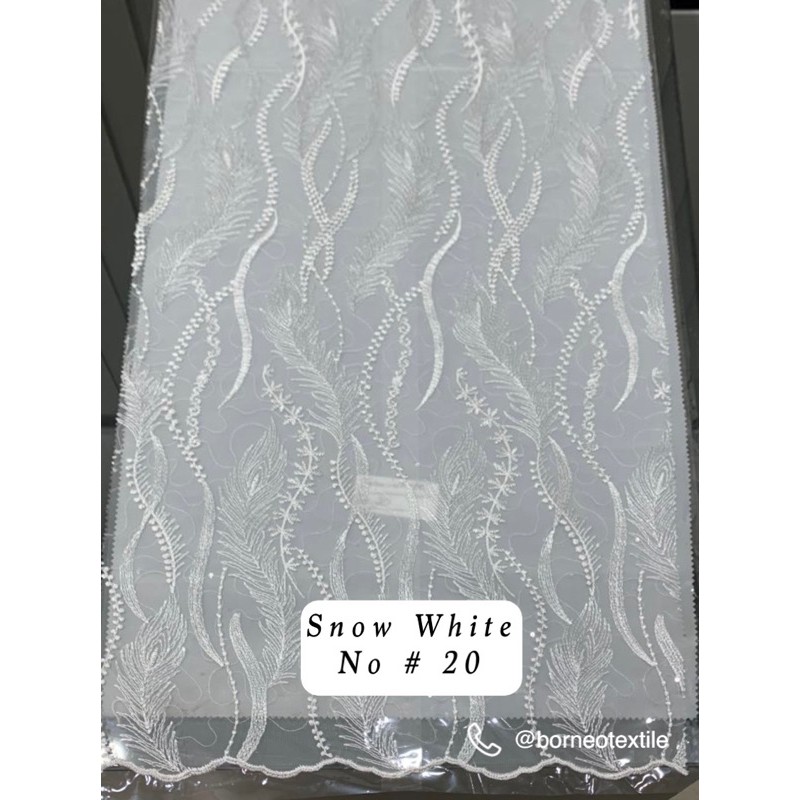 Jual SALE! Kain Bahan Brokat WHITE SERIES / Edisi warna PUTIH (2) Per ...