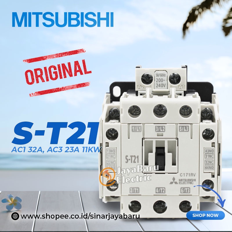 Jual Kontaktor Contactor Mitsubishi S-T21 ST21 110V 220V 380V | Shopee Indonesia