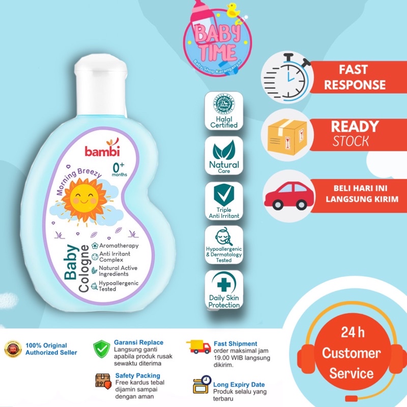 Jual BAMBI BABY COLOGNE MORNING BREEZY WITH CHAMOMILE & ANTI IRRITANT ...