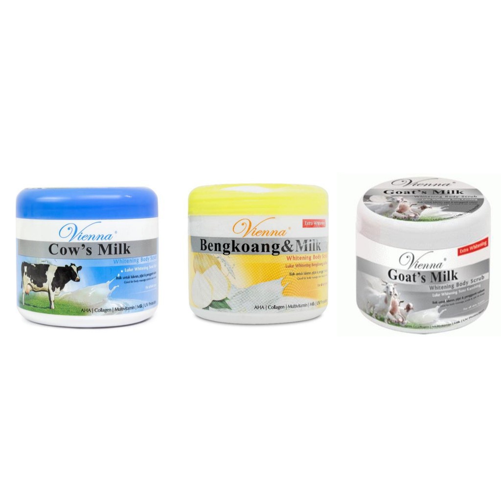 Jual VIENNA B SCRUB GOATS MILK/ COWS MILK/ BENGKOANG MILK 250ML ...