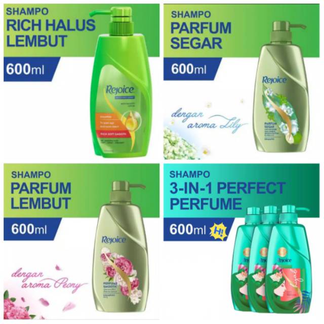 Jual REJOICE SHAMPHOO ALL VARIAN 600ml | Shopee Indonesia