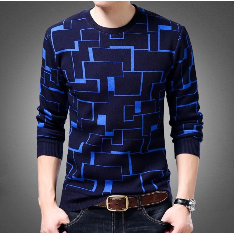 Jual Sweater Pria Virenza Kotak Baju Kaos Lengan Panjang Pria Sweater ...