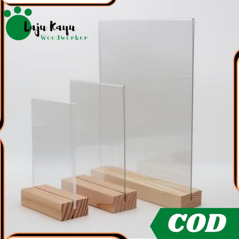 Jual Stand Akrilik Kayu Stand Kertas Tatakan Foto Bahan Kayu Jati ...