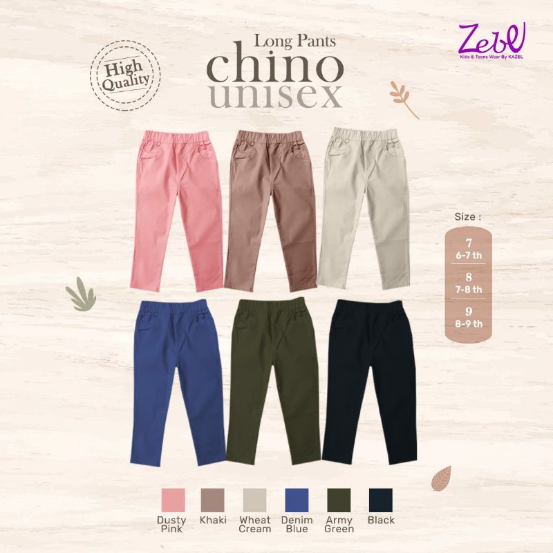 Jual {7 - 9 YEARS} Zebe Longpants Chino Unisex | Shopee Indonesia