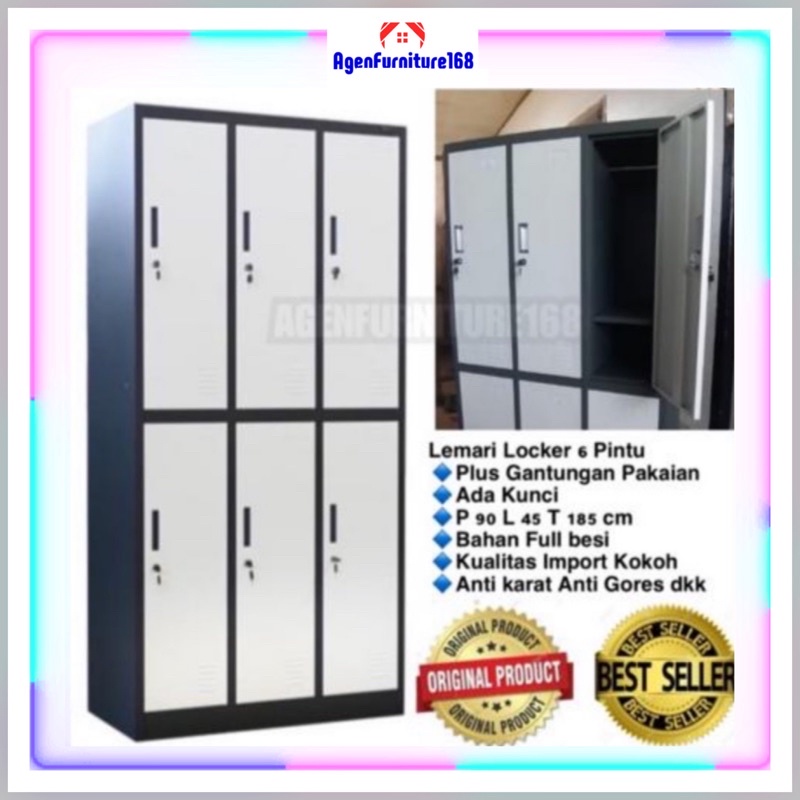 Jual Locker Full Plat Besi 6 Pintu Besar 6T | Shopee Indonesia