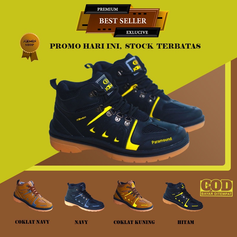 Jual Sepatu Sepati Boots Booth Kulit Kerja Safety Sapety Proyek Murah ...