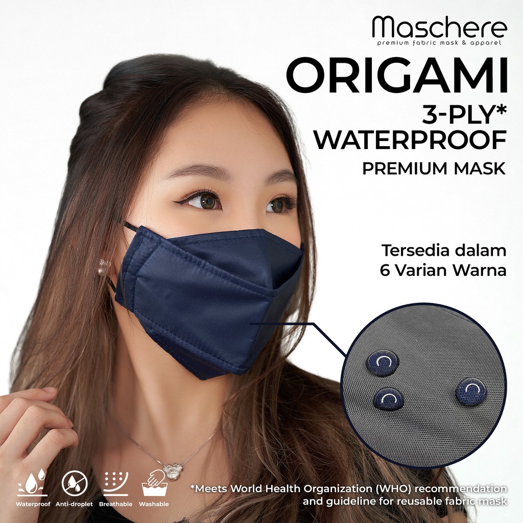 Jual Maschere Masker Kain 3-Ply Model Origami - Waterproof | Shopee ...