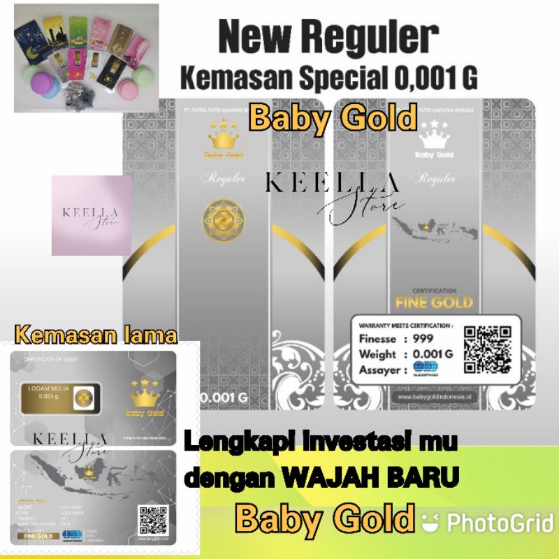 Jual Baby Gold 0.001 gr babygold emas logam mulia mini antam micro gold ...