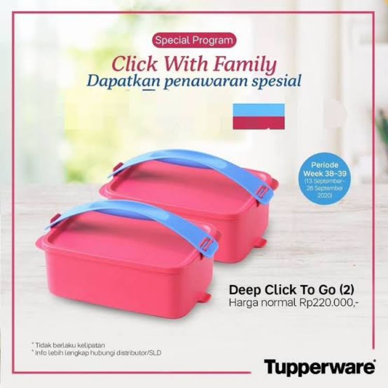 Jual deep click togo rantang pink tupperware | Shopee Indonesia