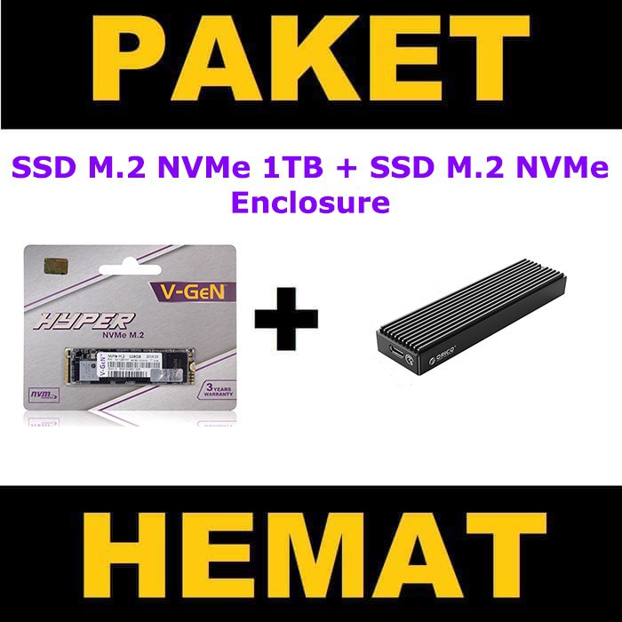 Jual V-GeN SSD M.2 NVMe 1TB V-GeN + Enclosure M.2 NVMe Orico M2PV-C3 ...