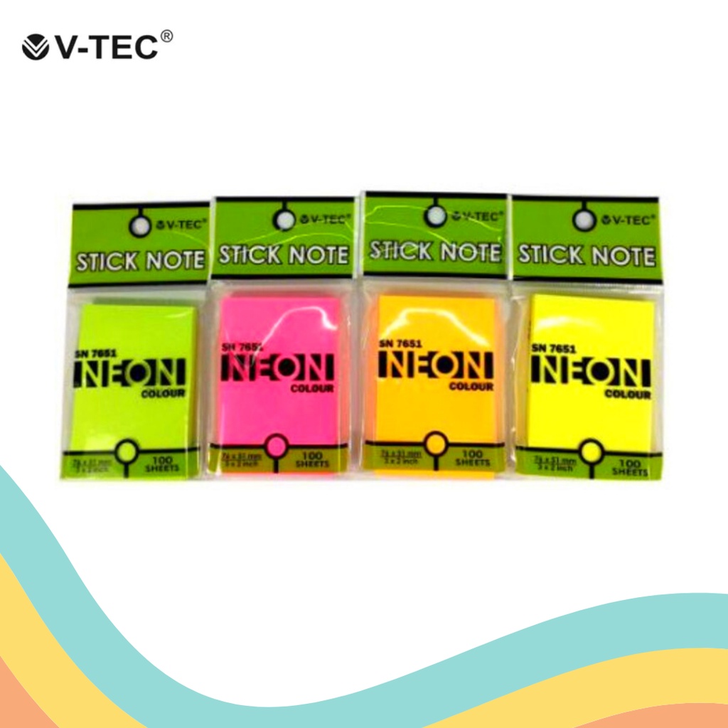 Jual STICK NOTE V-TEC 7651 (1 PCS) | Shopee Indonesia