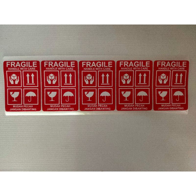 Jual Sticker Fragile Ukuran 5x7 cm Isi 5 pcs | Shopee Indonesia