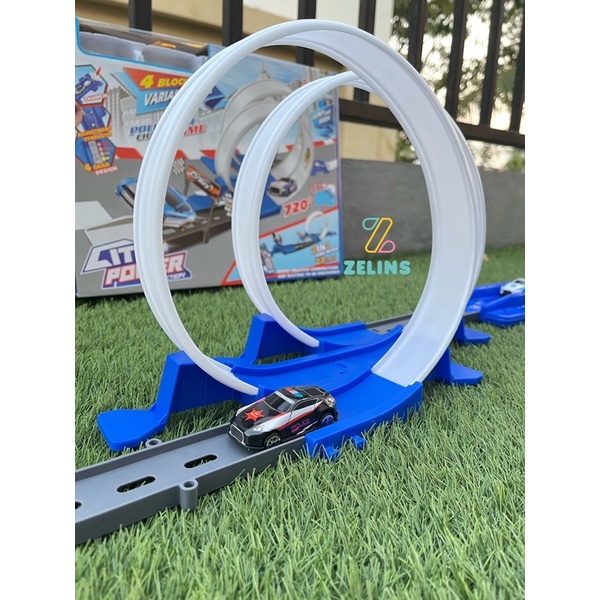 Jual track mobil-mobilan l track hotwheels 2 jalur l track halilintar ...