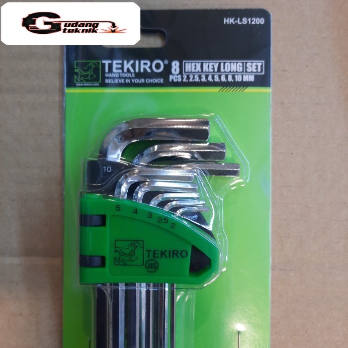 Jual TEKIRO - Kunci L Set Panjang 8pcs 2-10mm / Hex Key Set | Shopee Indonesia