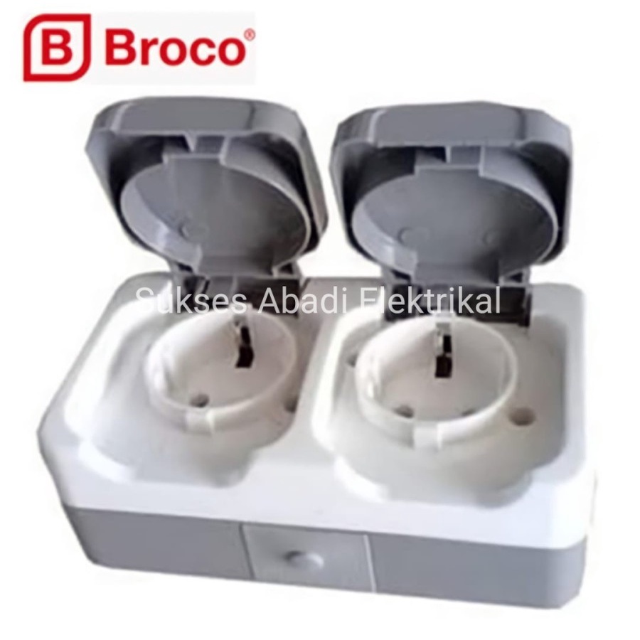 Jual STOP KONTAK STOPKONTAK OUTBOW OUTDOOR WATERPROOF DOUBLE BROCO ...