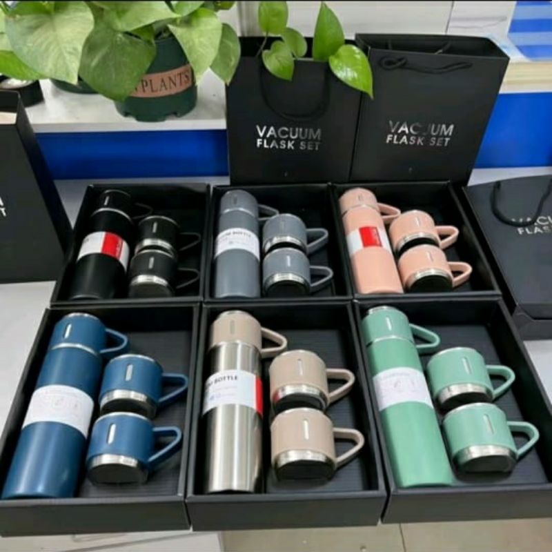Jual Termos Sultan Vacuum Flask Set / Botol Minum Cangkir Premium 500 ...
