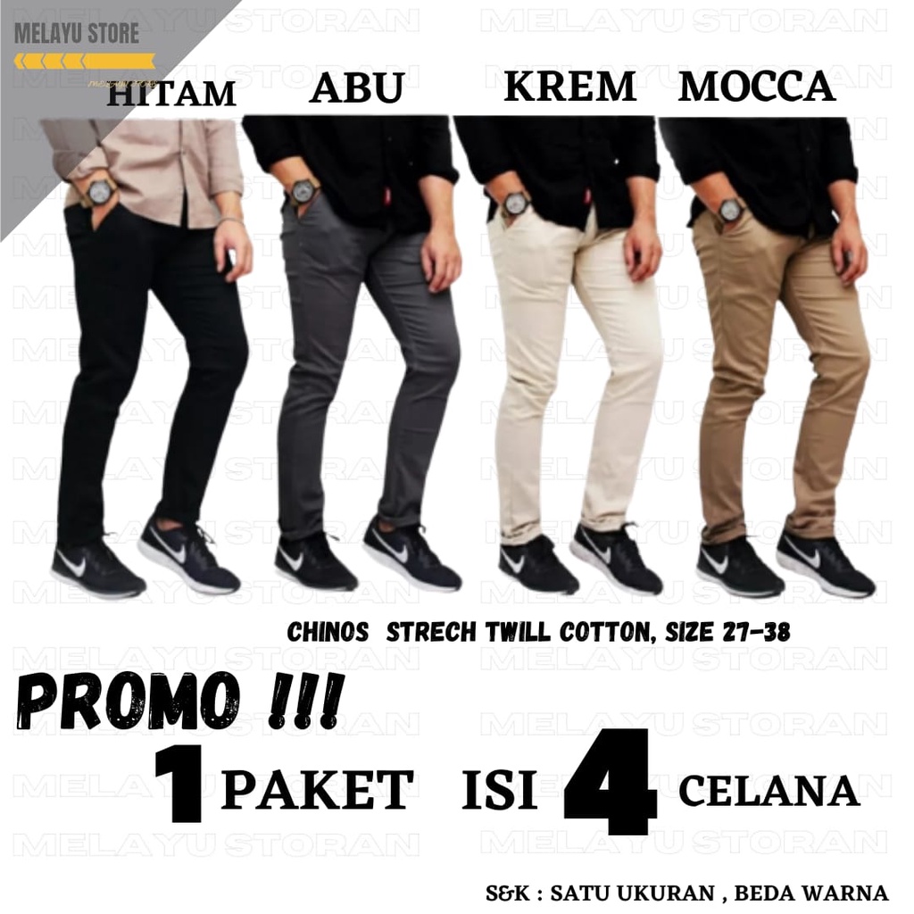 Jual COD PROMO SPESIAL BELI 1 PAKET ISI 4 CELANA // CELANA CHINO PRIA ... Jual COD PROMO SPESIAL BELI 1 PAKET ISI 4 CELANA // CELANA CHINO PRIA ...