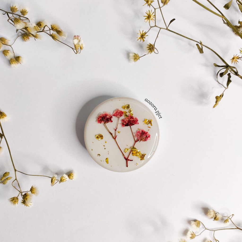 Jual Dried Flower Popsocket Baby Breath / Pressed Flowers Pop Socket ...