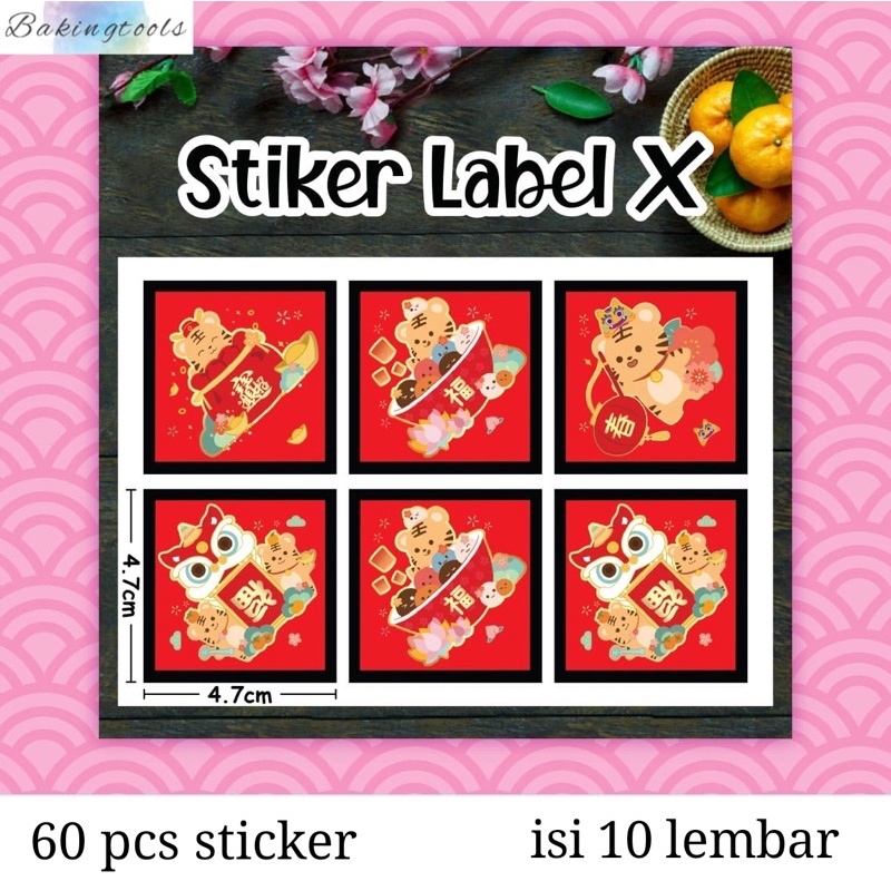 Jual Sticker label imlek chinese new year Kode X isi 60 pcs sticker ...