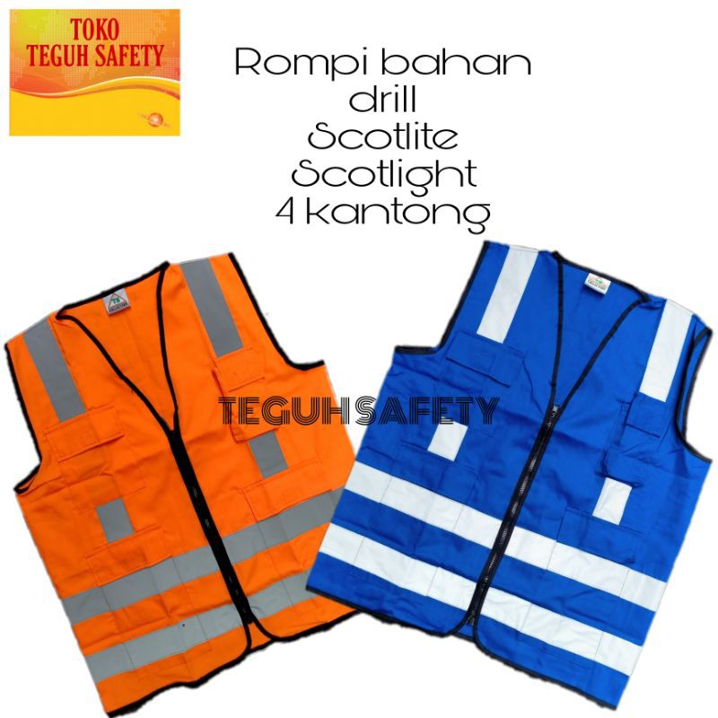 Jual Rompi safety / Rompi 4 kantong / rompi kerja / rompi tambang ...