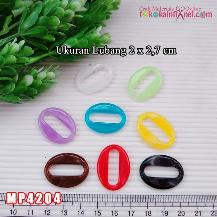 Jual Mp4204 Mote Plastik Elips Lubang Tengah 2 X 2,7cm (1 Bks Isi ...