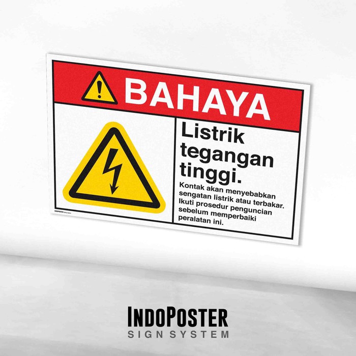 Jual Stiker Label Safety Sign Rambu K3 ANSI Alat Listrik Tegangan ...
