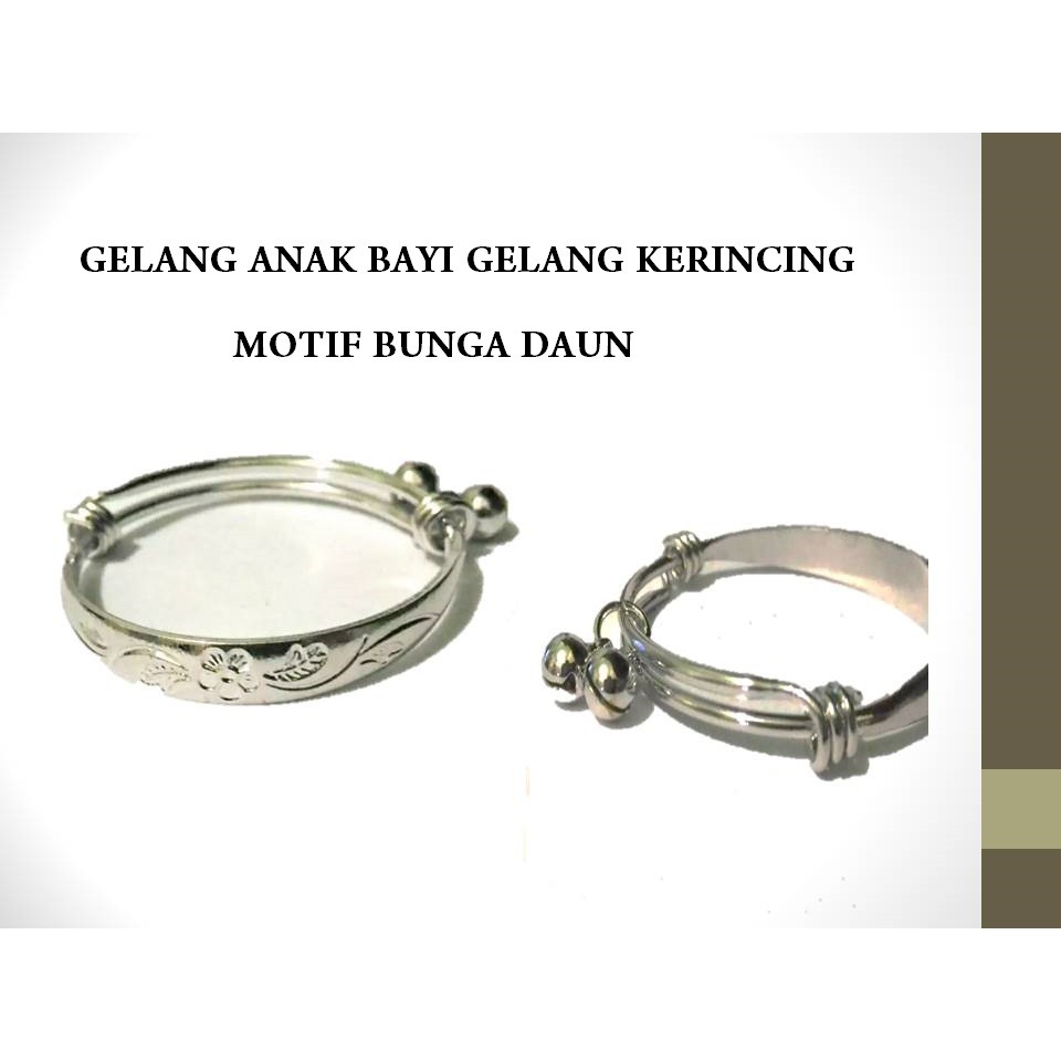 Jual GELANG ANAK BAYI KERINCING MOTIF DAUN BUNGA (warna sesuia pada ...
