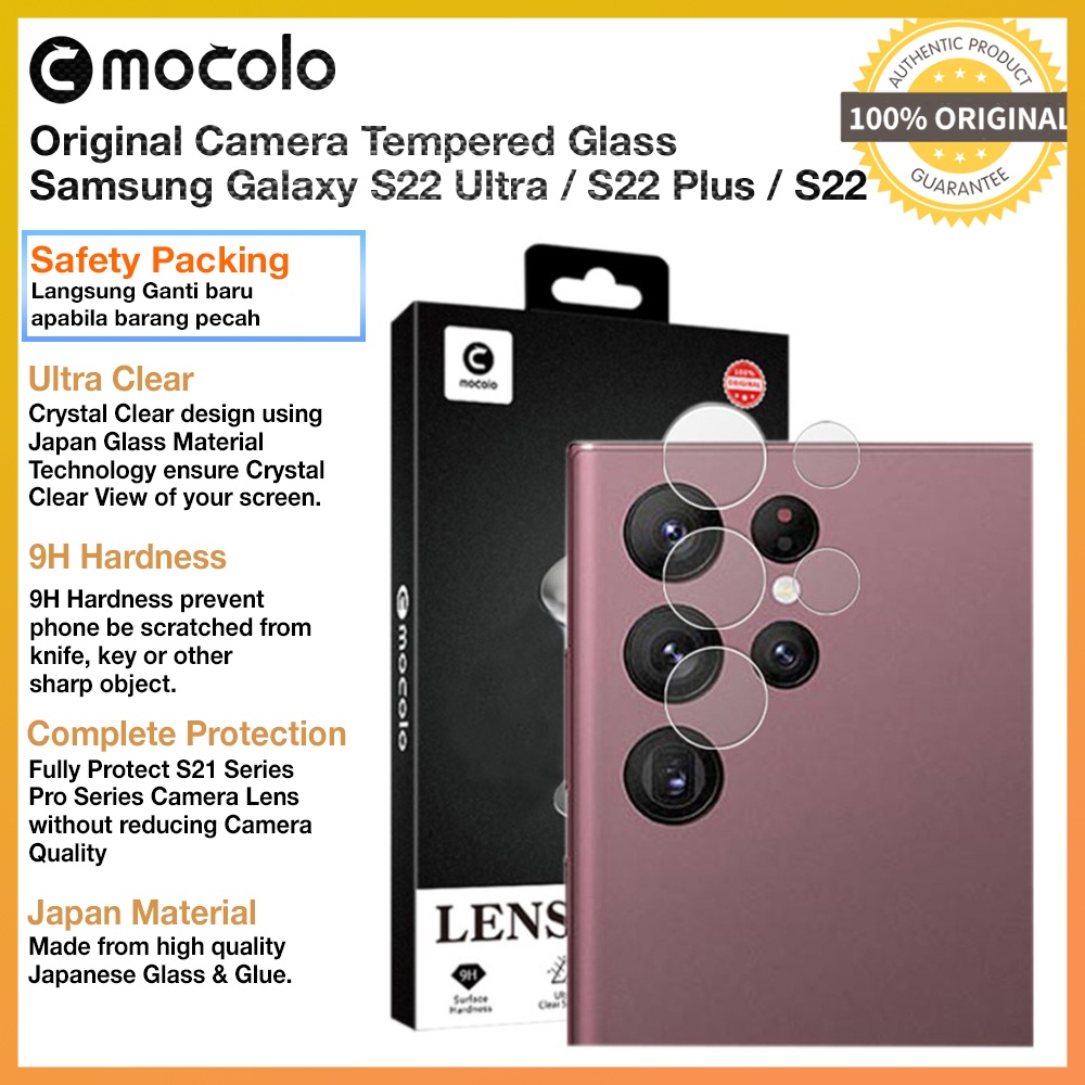 Jual Lens Protector Samsung S22 Ultra Plus 5G Mocolo Anti Gores Kamera ...