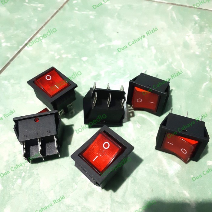 Jual saklar on off rocker switch 6 pin besar + lampu indikator | Shopee Indonesia