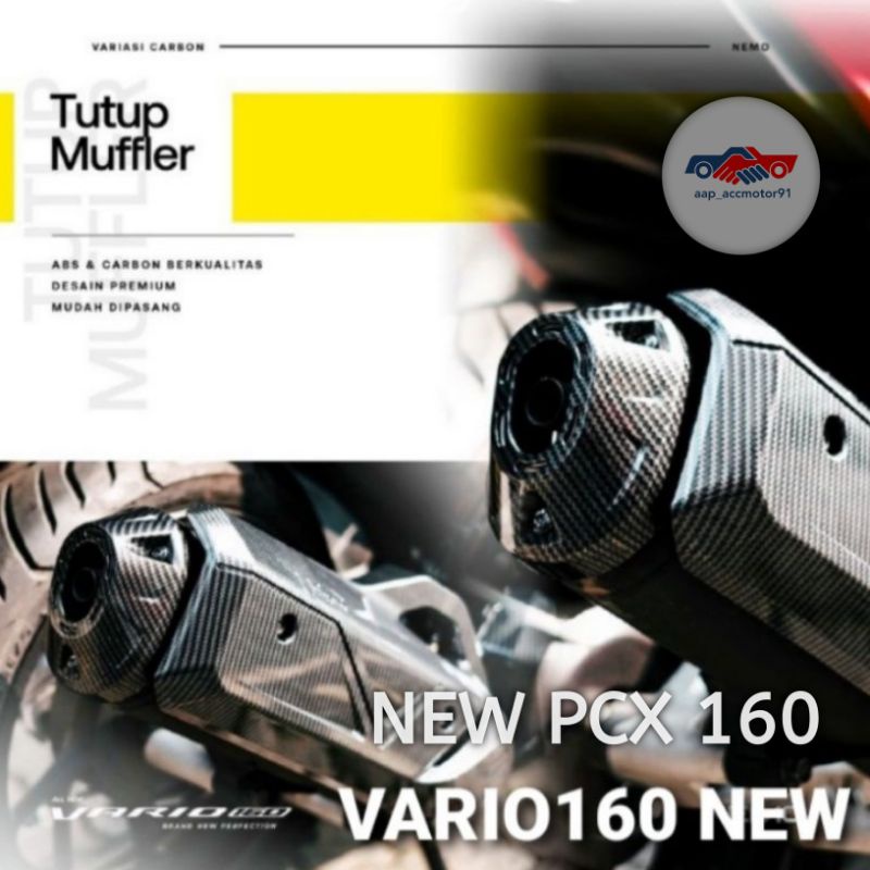 Jual cover corong knalpot NEW VARIO 160 NEW PCX 160 motif karbon | Shopee Indonesia