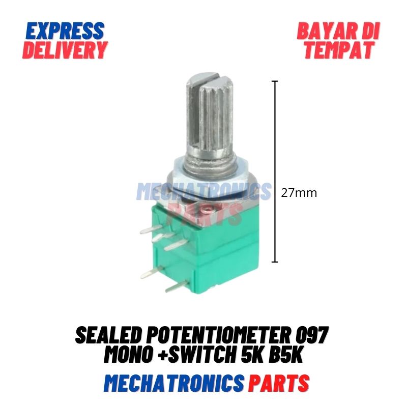 Jual Sealed Potentiometer Potensiometer potensio meter 097 Mono +Switch ...