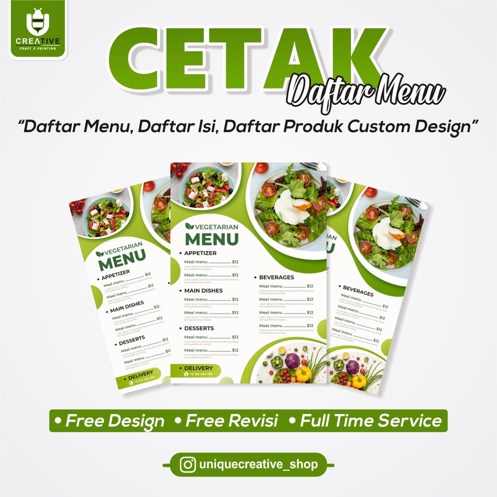 Jual Daftar Menu / Daftar Harga / Daftar Produk Custom Design | Shopee ...