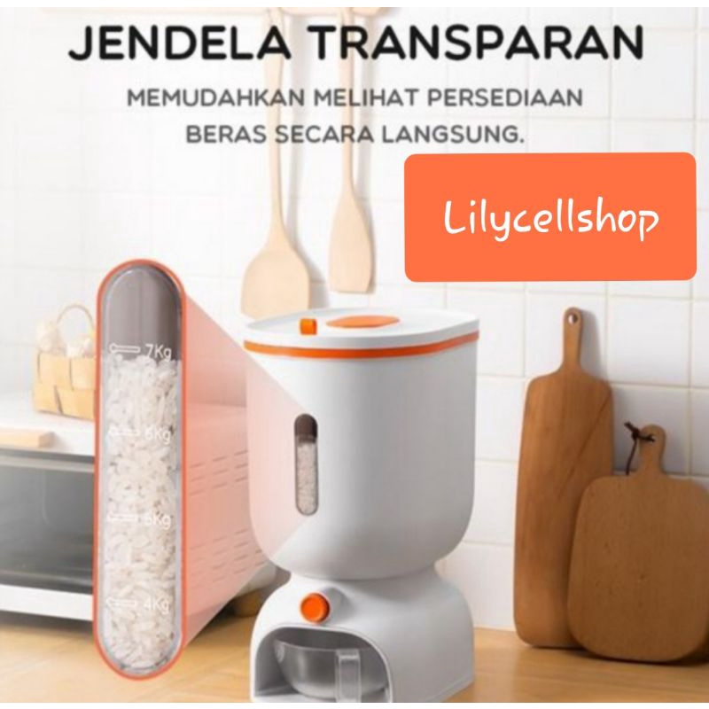 Jual Rice Bucket 10 Kg Tempat Penyimpanan Beras Otomatis Samono SRB001 ...