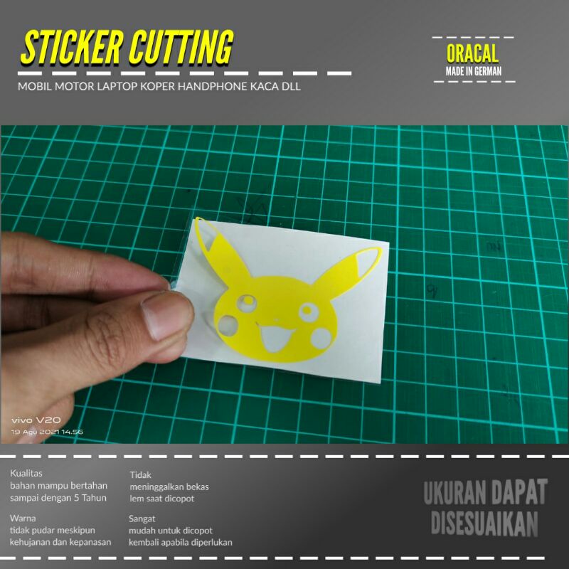Jual STIKER PIKACHU KECIL CUTTING BAHAN ORACAL CUSTOM | Shopee Indonesia