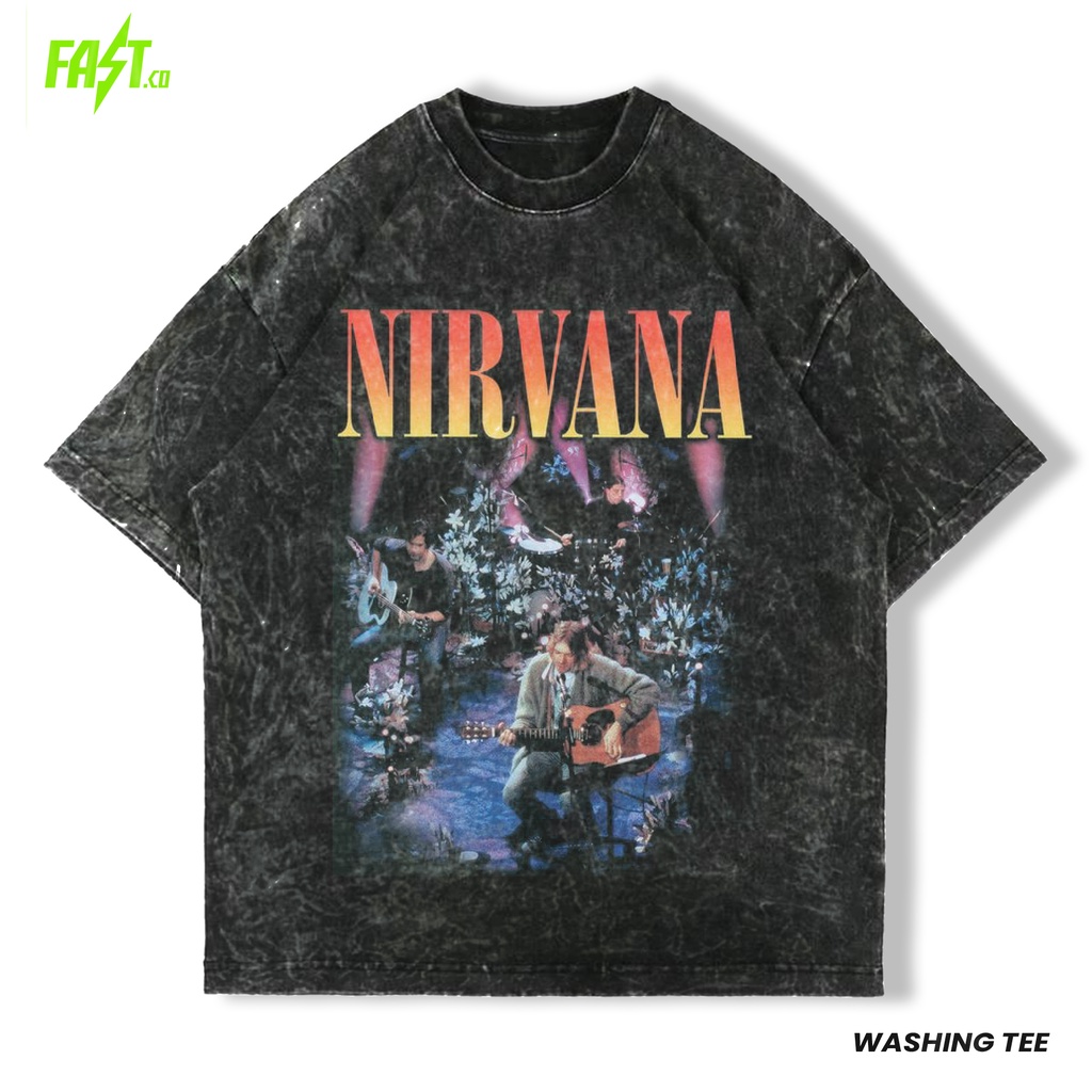 Jual T shirt Nirvana Unplugged Washed - Kaos Band Oversize Sandwash ...