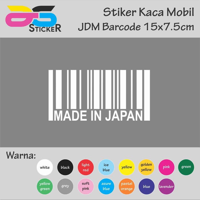 Jual Cutting Sticker - Stiker JDM Barcode Made In Japan 15x7.5cm ...