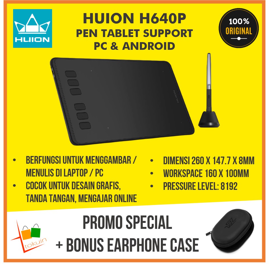 Jual Huion H640 H640P Digital Pen Graphic Drawing Tablet PC Tablet ...