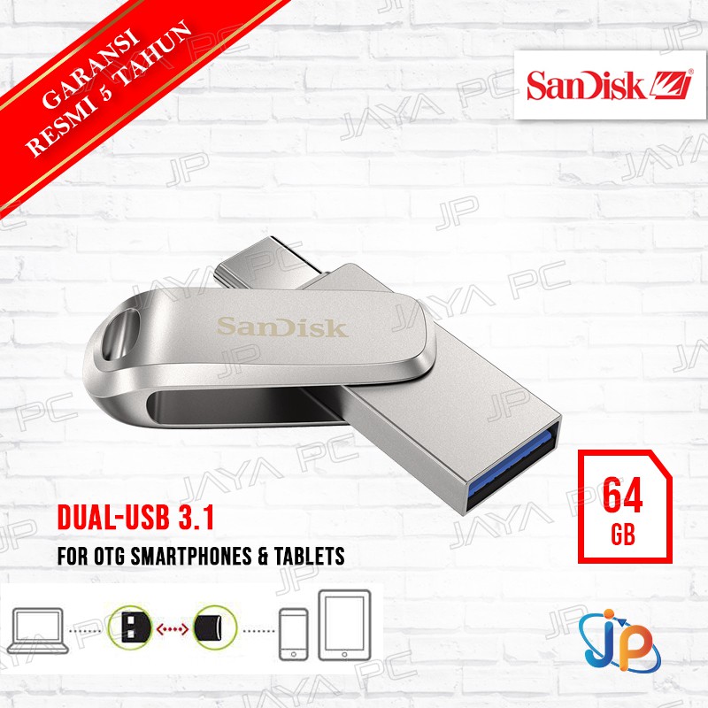 Jual FlashDisk Sandisk Ultra OTG Luxe Type-C 64GB - 64 GB USB 3.1 | Shopee Indonesia