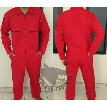 Jual Wearpack Coverall Safety Merah / katelpak / Seragam Kerja Proyek ...