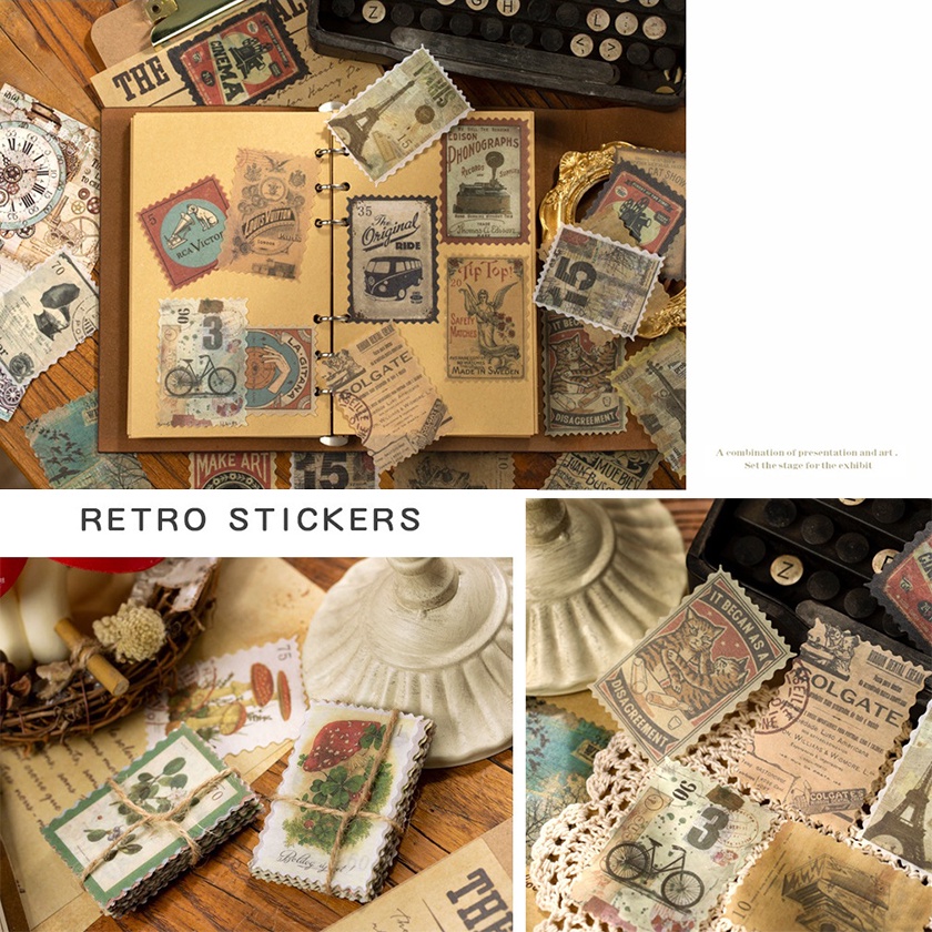 Jual Vintage Stamp Sticker Pack (60pcs) Stiker Perangko DIY Diary ...